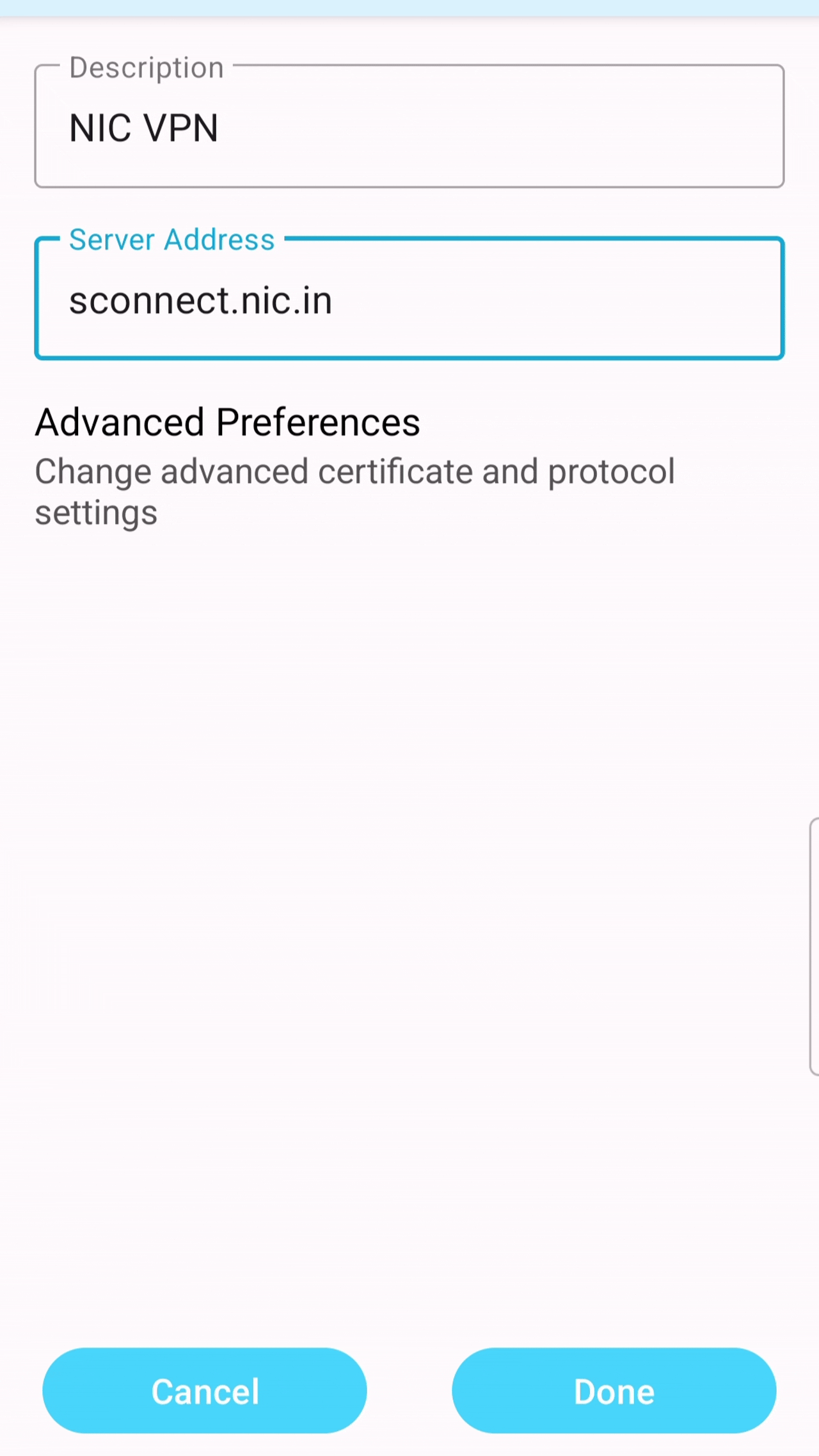 Configuring VPN in Android based Hand-held Devices